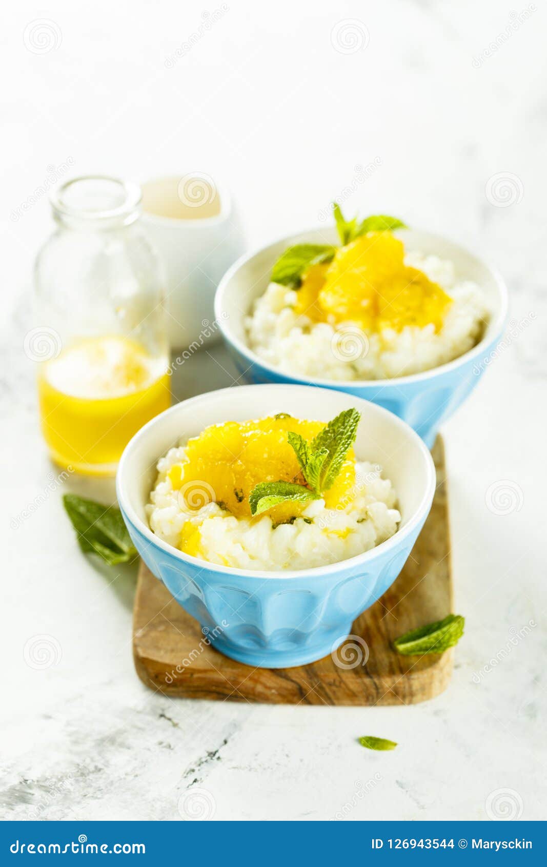 Homemade Rice Pudding with Orange Stock Photo - Image of meal, cinnamon ...