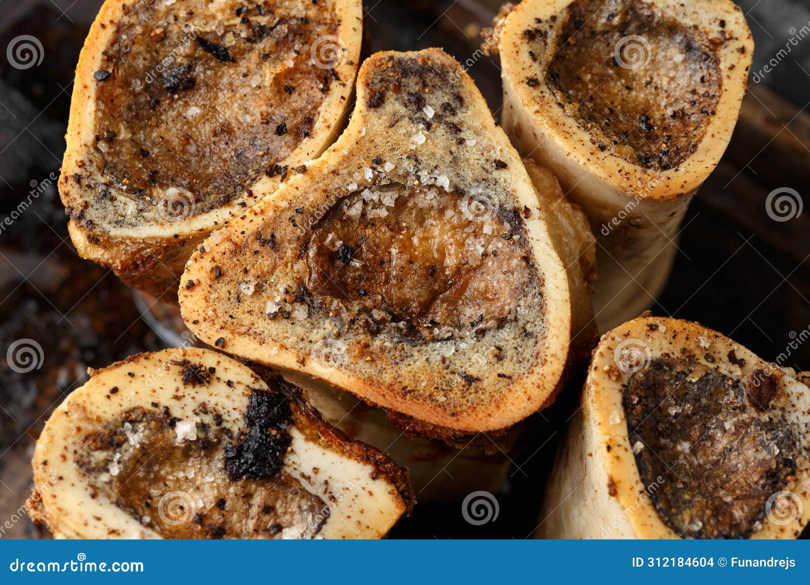 Homemade Roasted Beef Bone Marrow with Rosemary and Toast Stock Photo ...