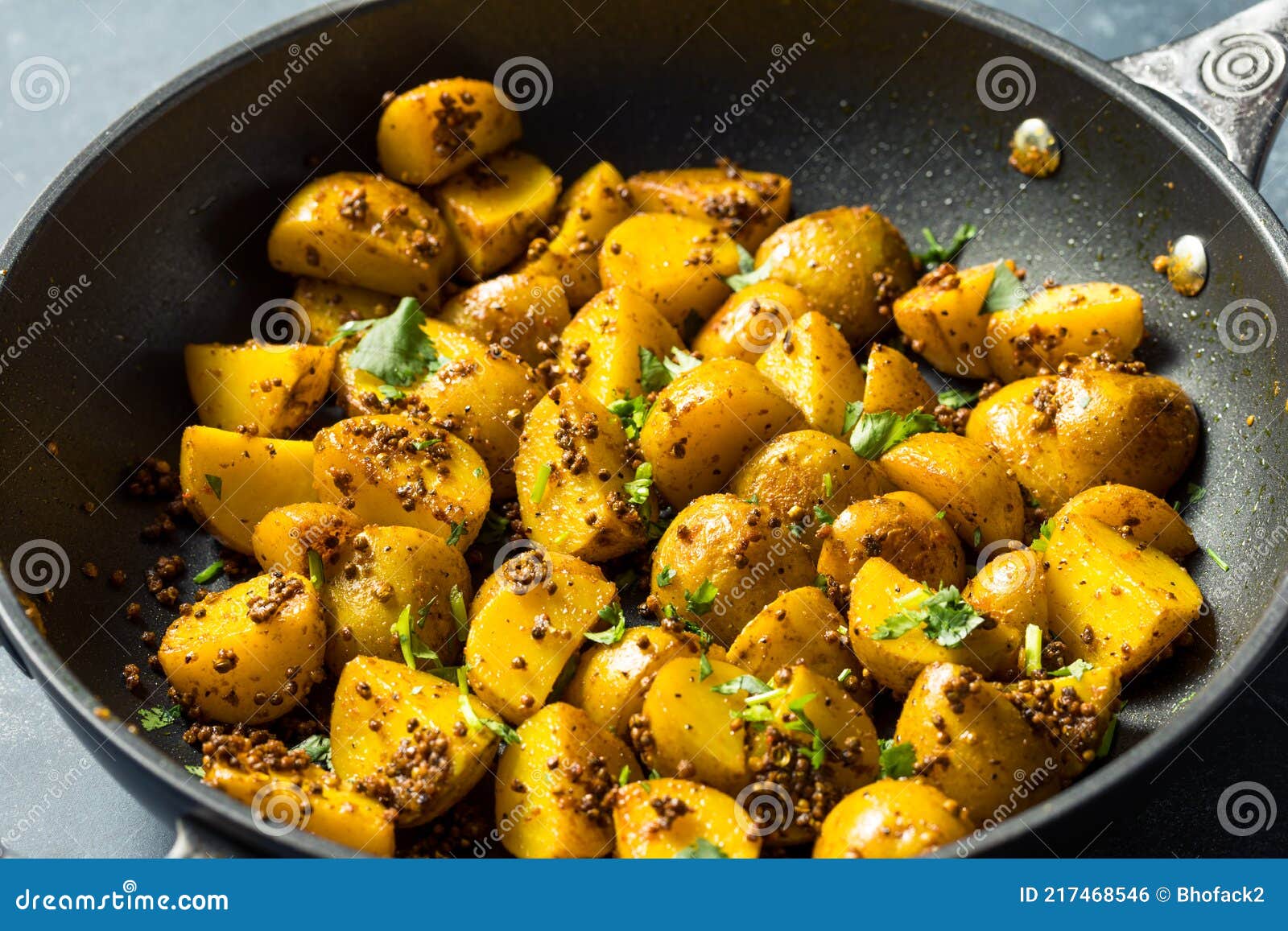 Homemade Roasted Mustard Seed Potatoes Stock Photo - Image of lunch ...