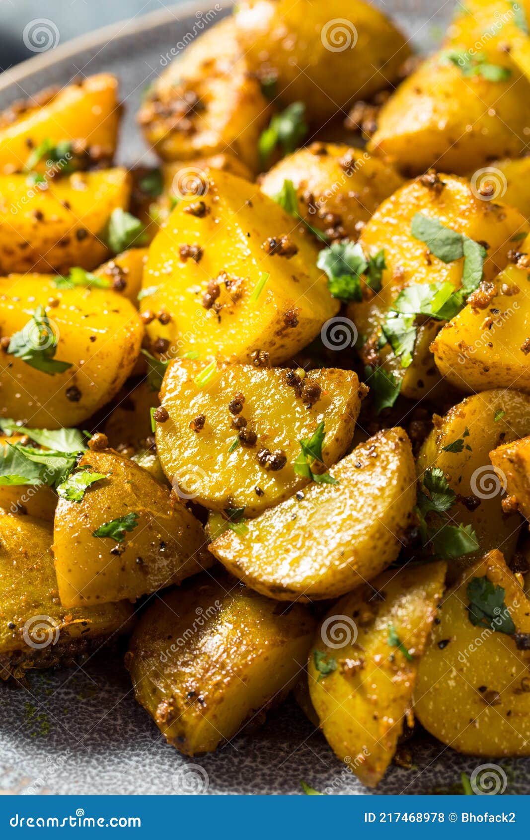 Homemade Roasted Mustard Seed Potatoes Stock Photo - Image of ...