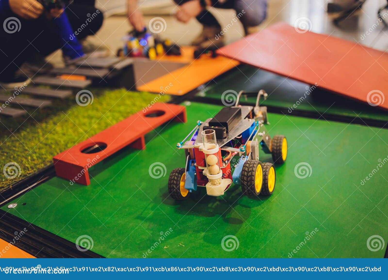 Homemade Robot on Wheels with Eyes. Hobby Robotics. Stock Image - Image ...