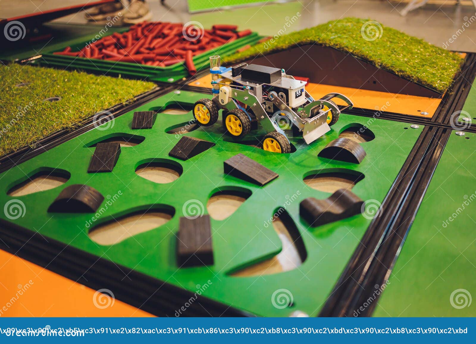 Homemade Robot on Wheels with Eyes. Hobby Robotics. Stock Image - Image ...