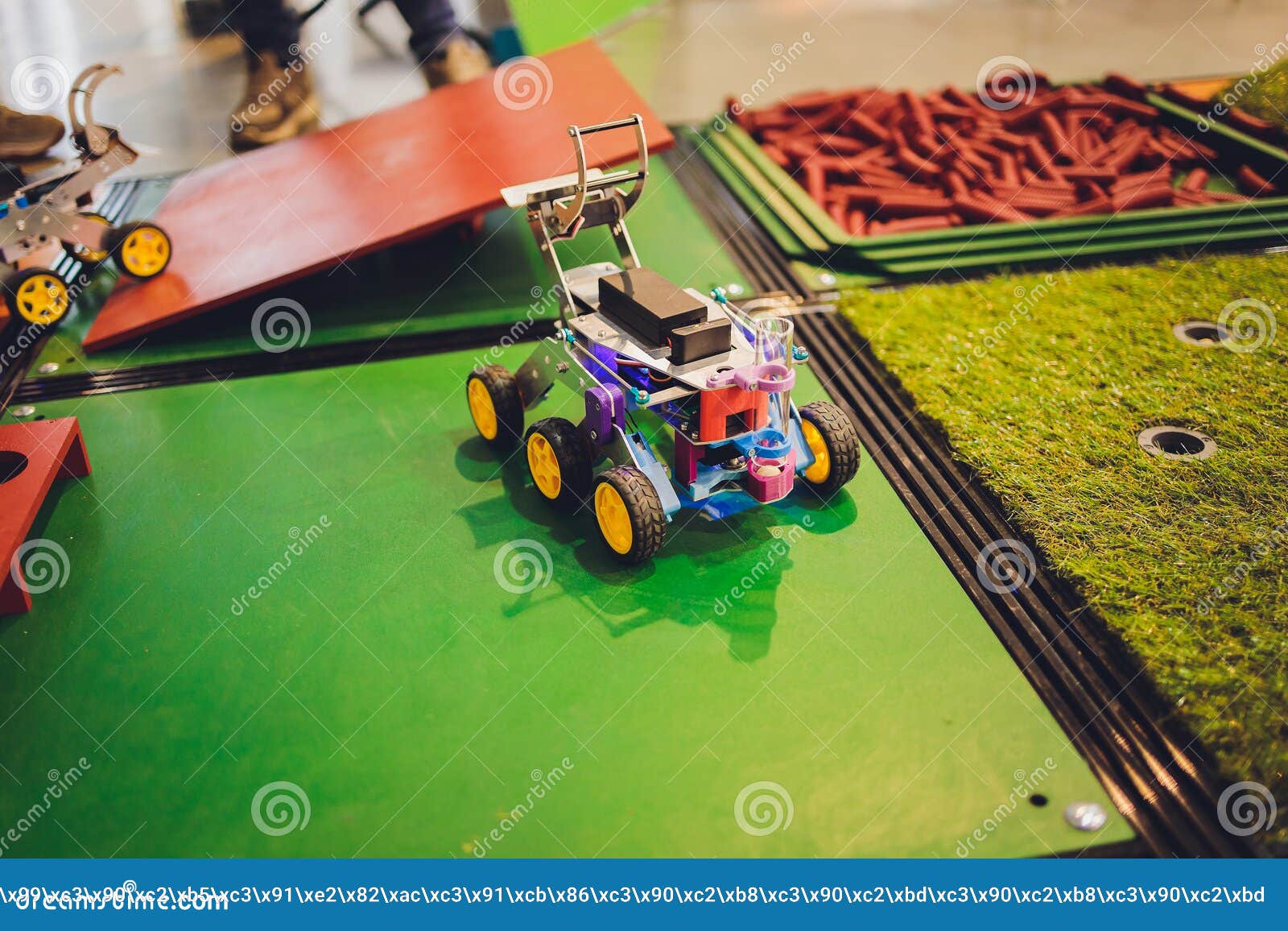 Homemade Robot on Wheels with Eyes. Hobby Robotics. Stock Image - Image ...