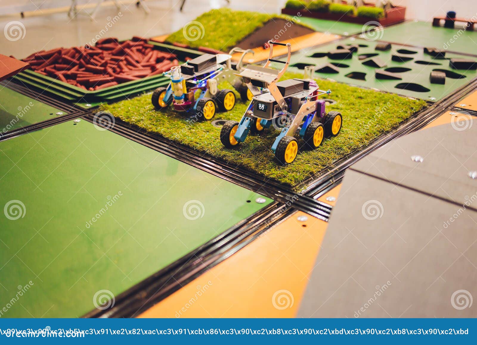 Homemade Robot on Wheels with Eyes. Hobby Robotics. Stock Photo - Image ...