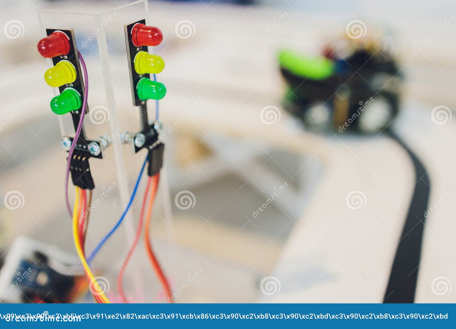 Homemade Robot on Wheels with Eyes. Hobby Robotics. Stock Image - Image ...