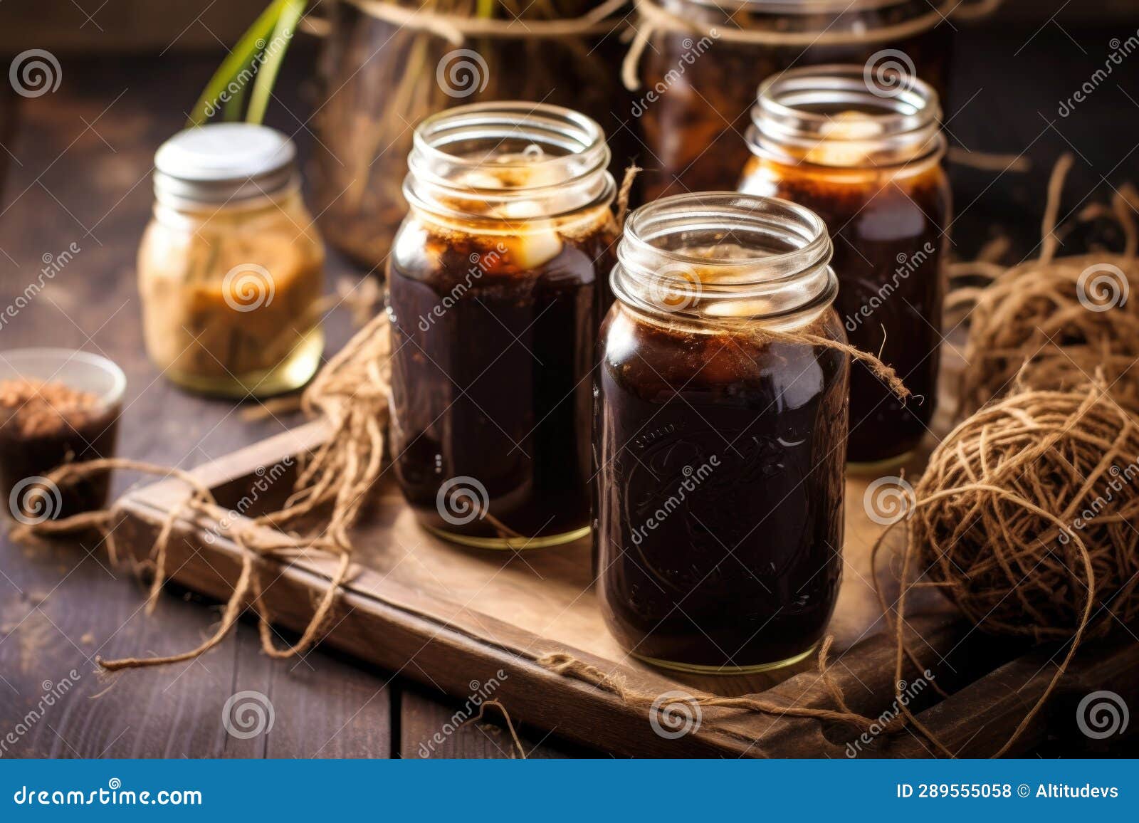 Homemade Root Beer in Rustic Mason Jars Stock Photo - Image of ...