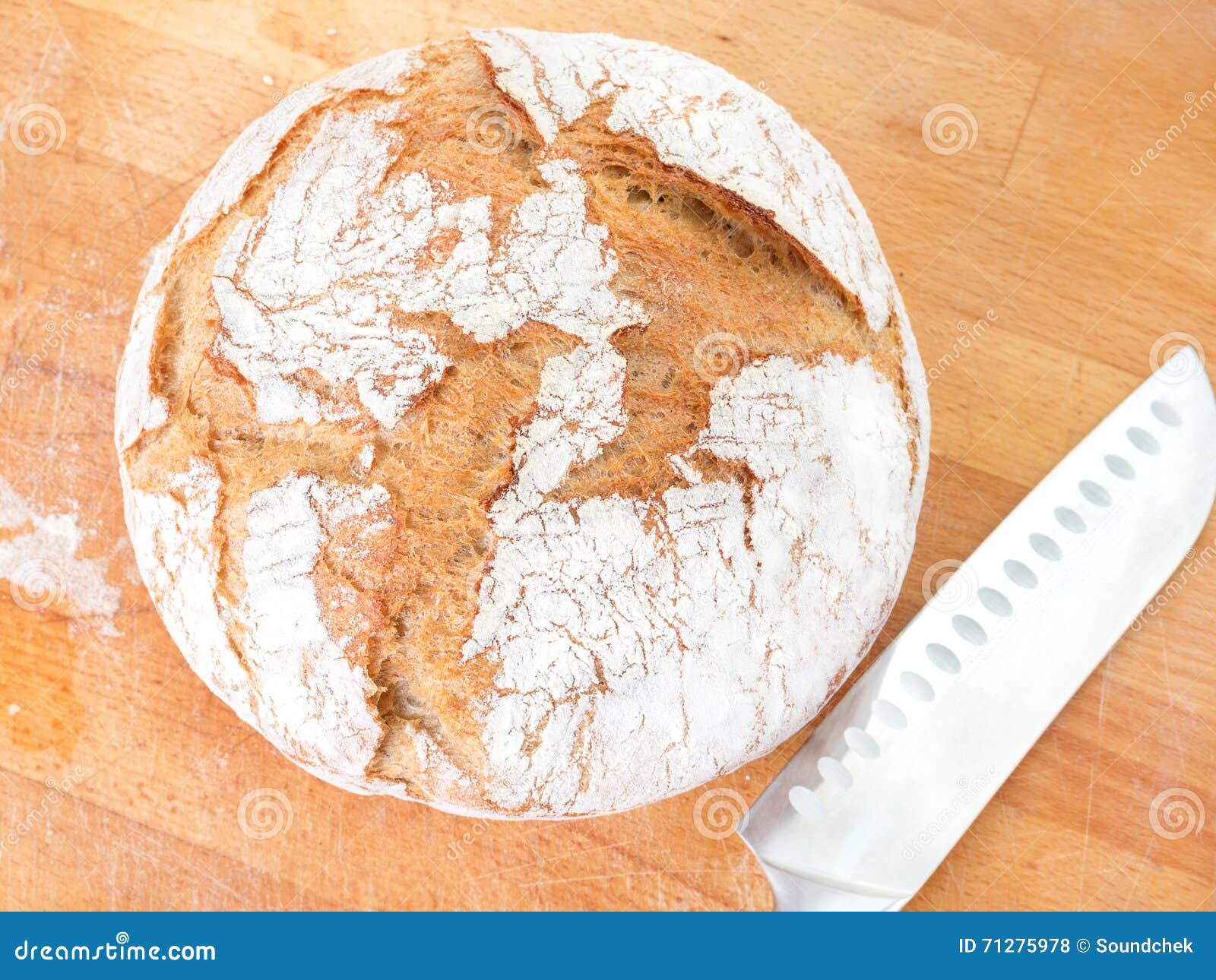 Homemade round bread stock photo. Image of breakfast - 71275978