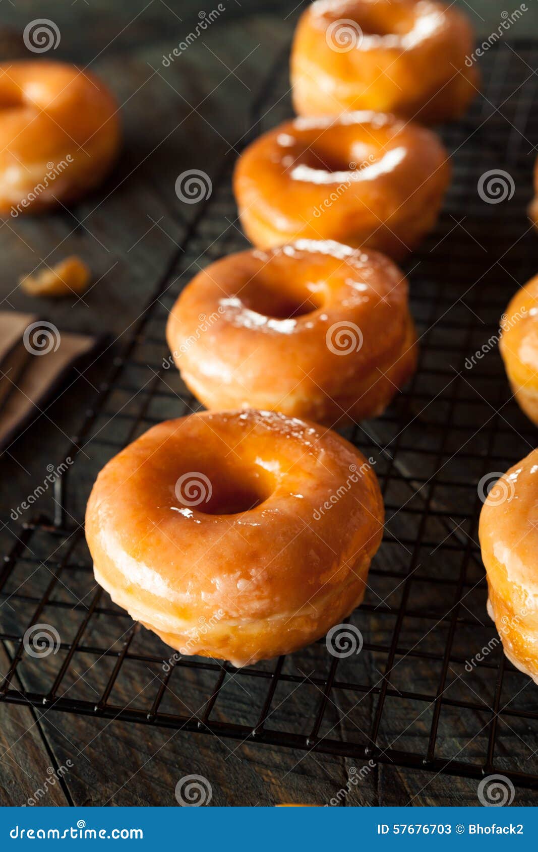 Homemade Round Glazed Donuts Stock Image - Image of breakfast, cake ...