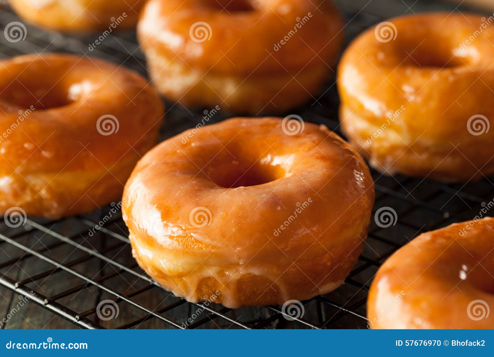 Glazed Donuts On Blue Background. Round Donut With A Hole. Funny Mood ...