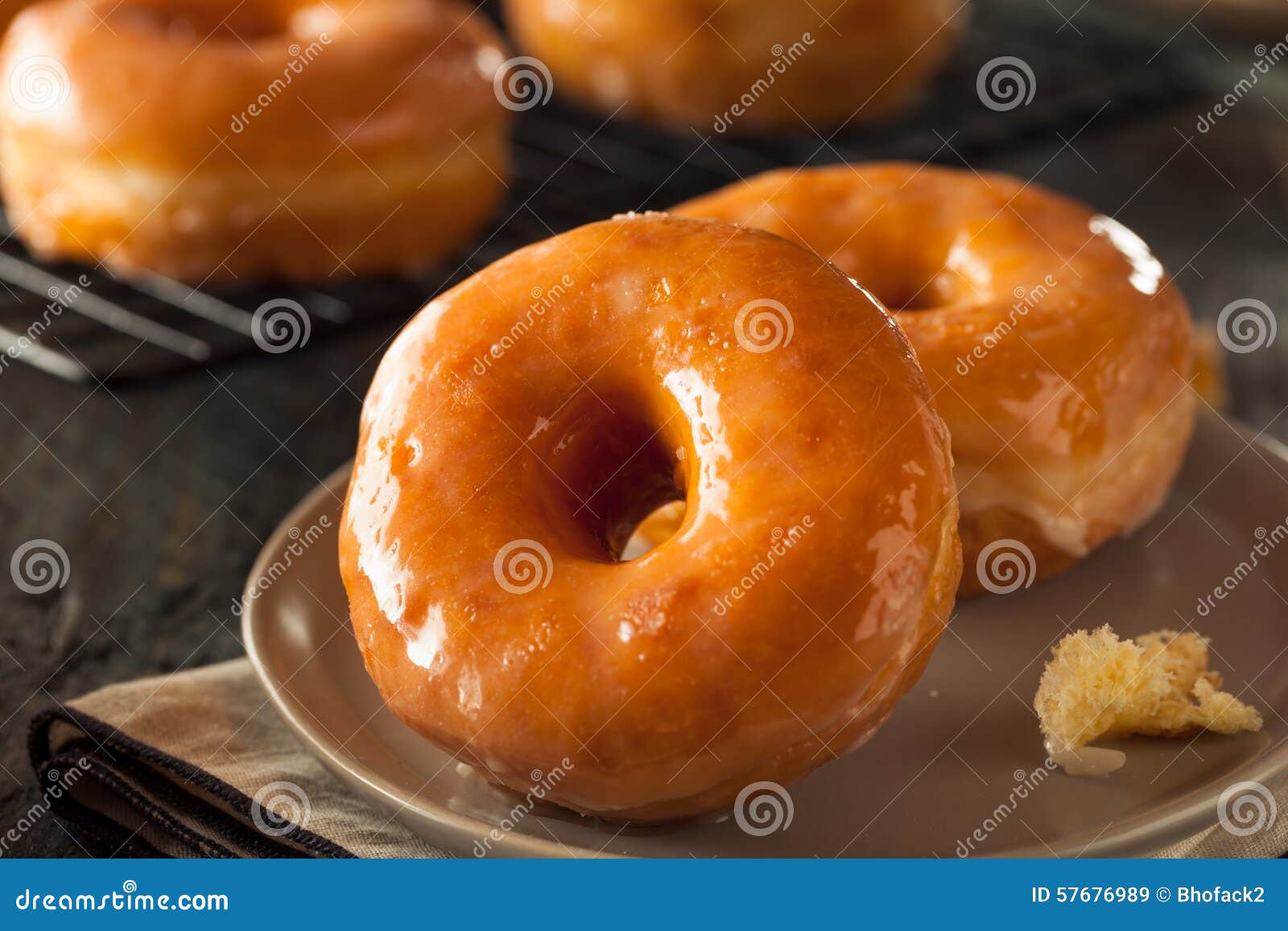 Homemade Round Glazed Donuts Stock Image - Image of breakfast, fresh ...