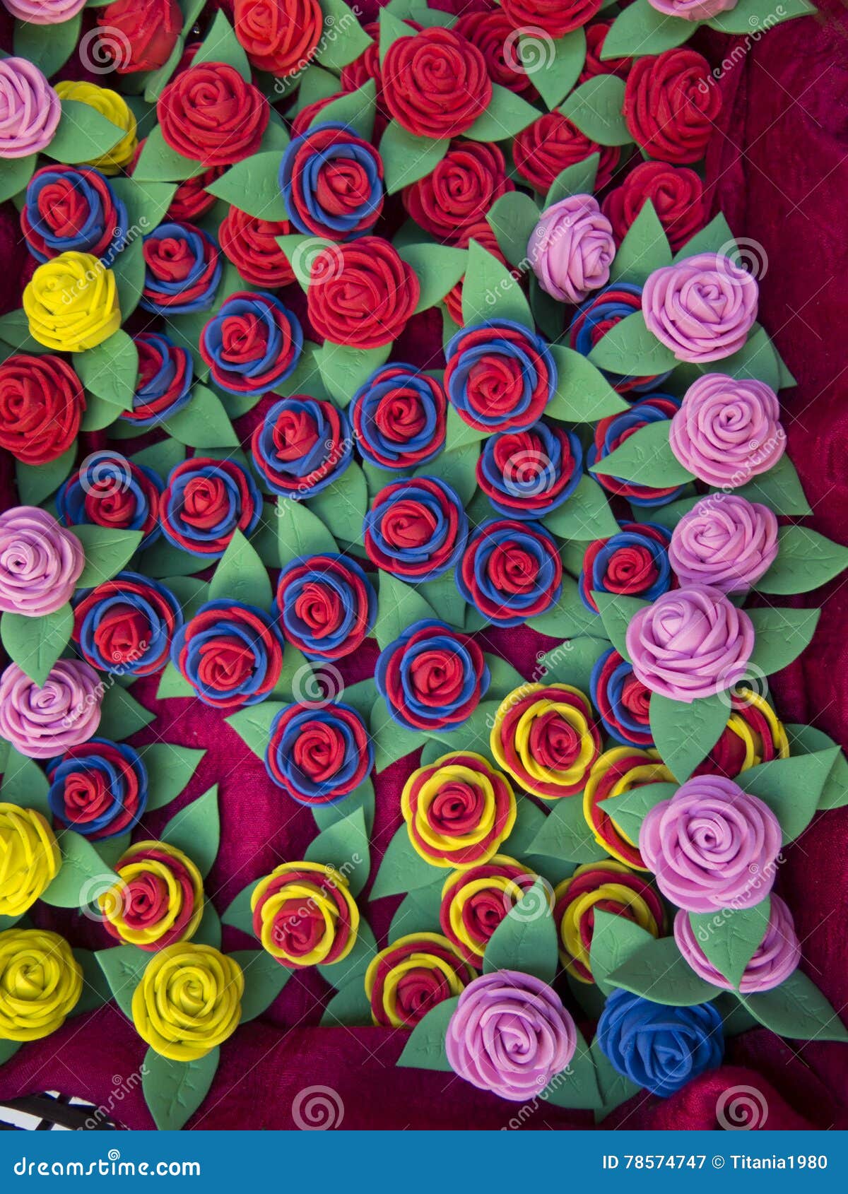 Homemade rubber roses stock image. Image of green, handicraft - 78574747
