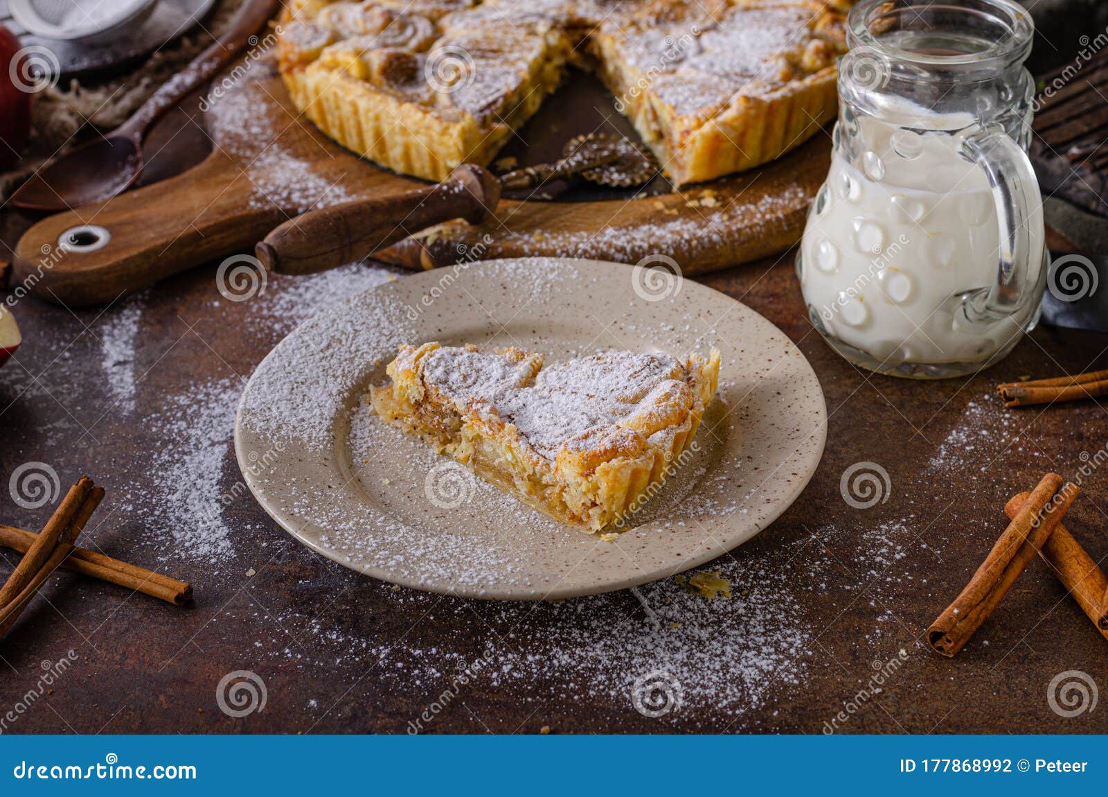 Homemade rustic apple pie stock photo. Image of crust - 177868992