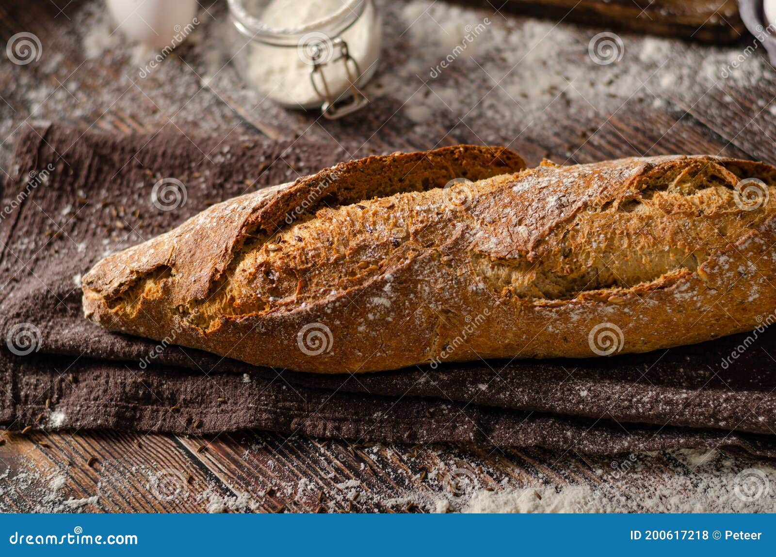 Homemade rustic baguette stock photo. Image of gourmet - 200617218