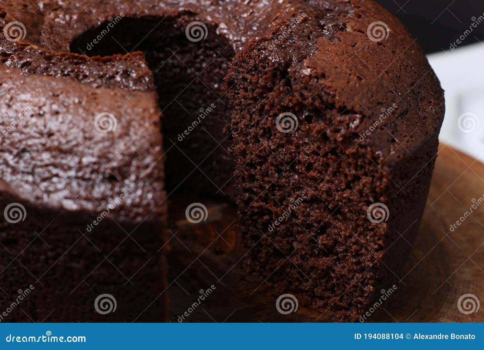 Homemade Rustic Chocolate Cake. Top View Stock Photo - Image of ...