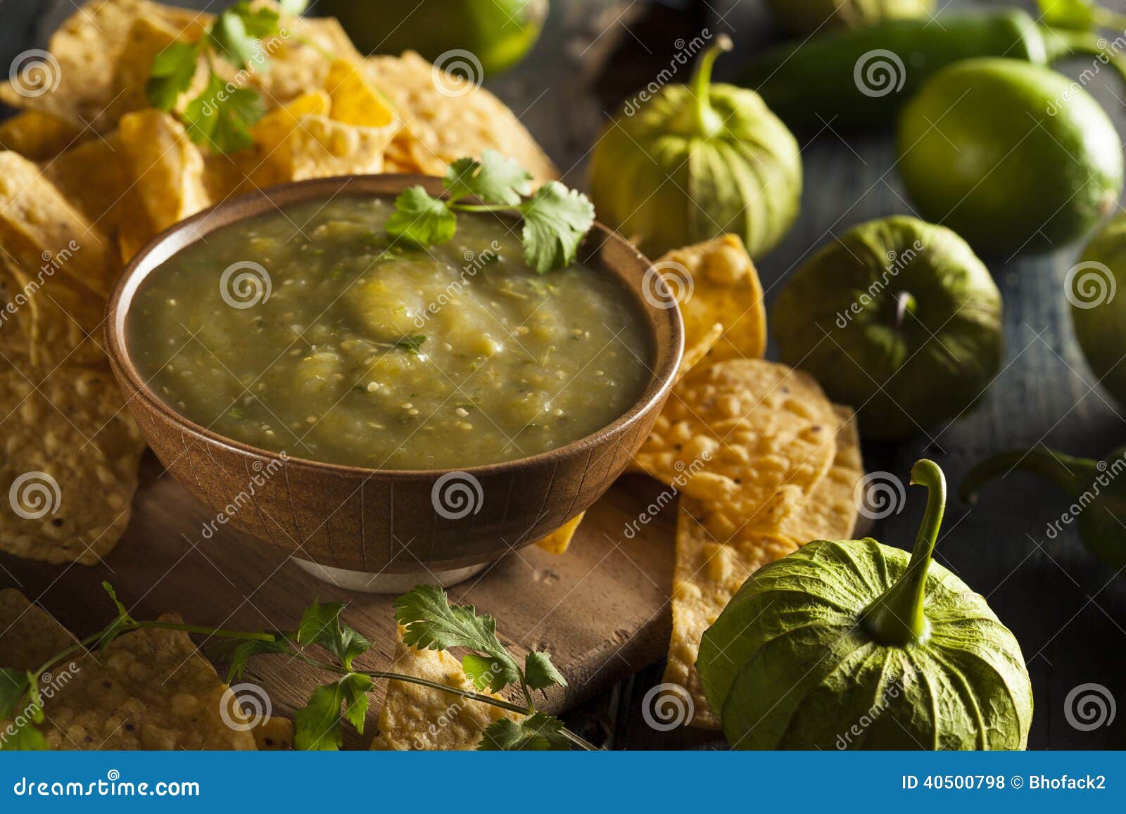 Homemade Salsa Verde with Cilantro Stock Photo - Image of parsley ...