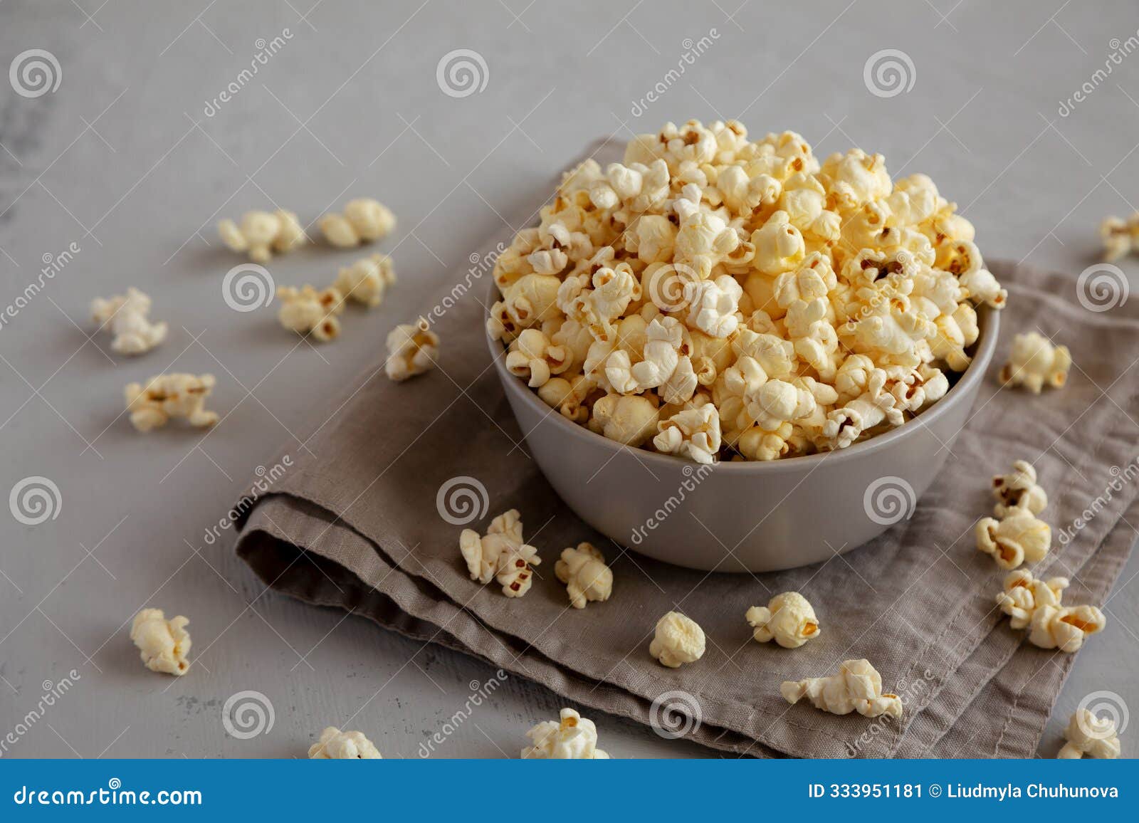 Homemade Salty Popcorn in a Bowl, Side View Stock Image - Image of bowl ...