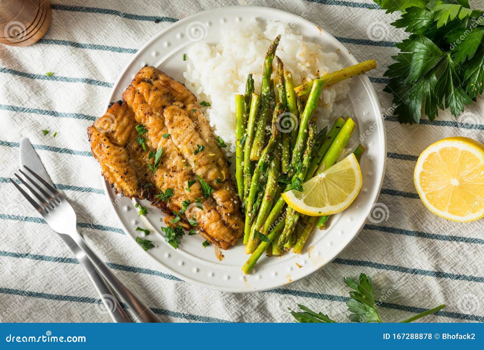 Homemade Sauteed Whitefish Dinner Stock Photo - Image of baked, food ...