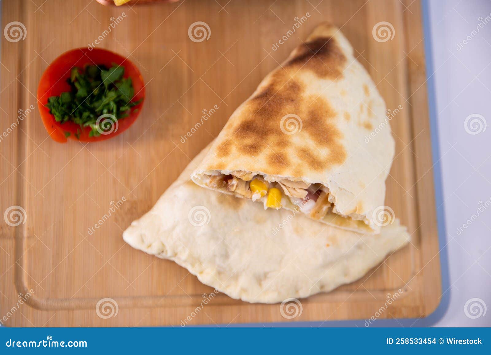 Homemade Shawarma on a Wooden Board Stock Photo - Image of homemade ...