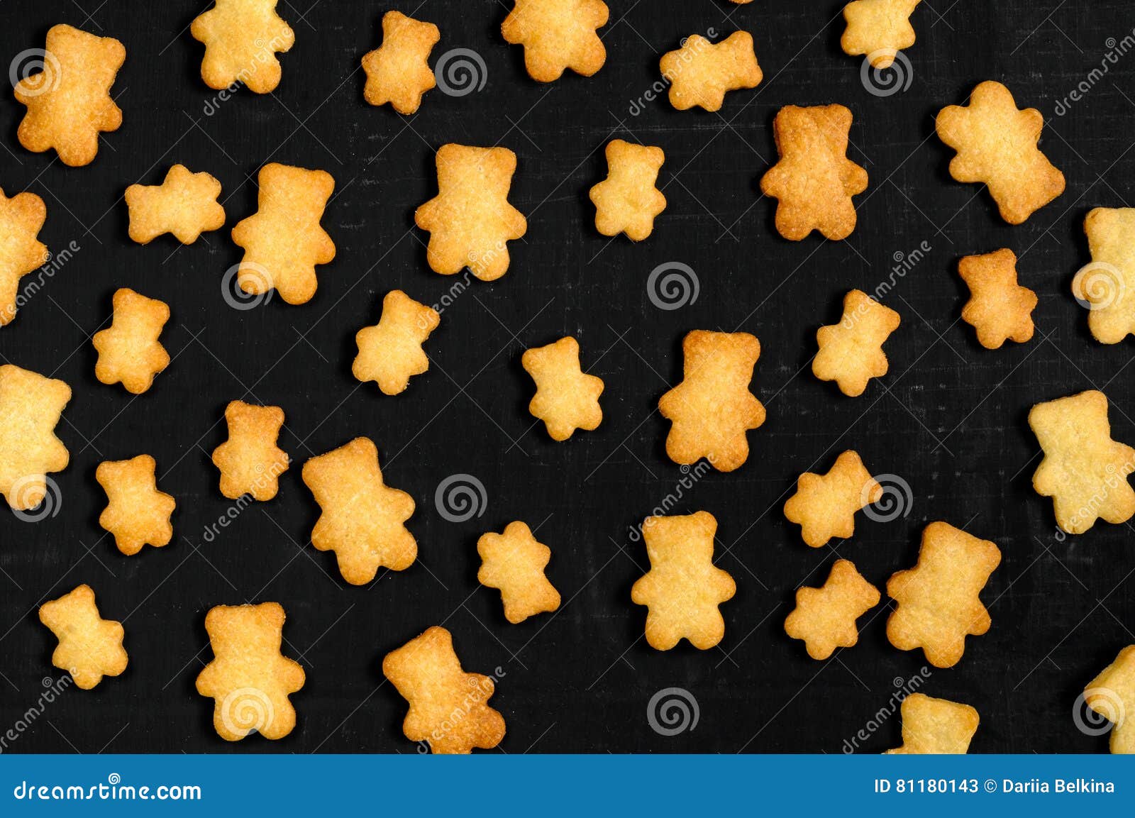 Homemade Shortbread Bear Cookies Pattern Top View Stock Image - Image ...