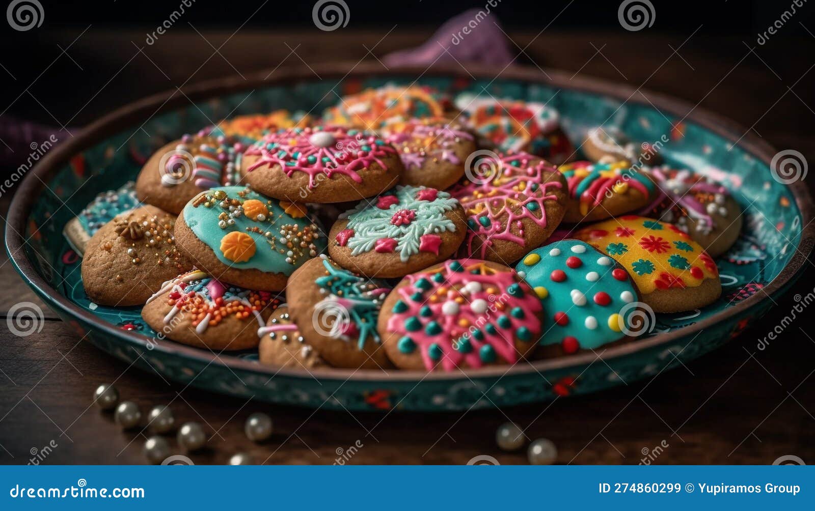 Homemade Shortbread Cookies Rustic, Ornate Decoration Generated by AI ...