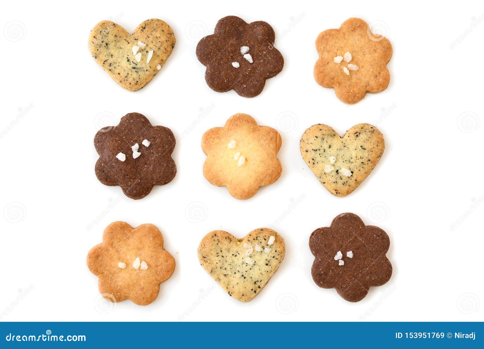 Homemade Small Cookies on White Background Stock Image - Image of ...