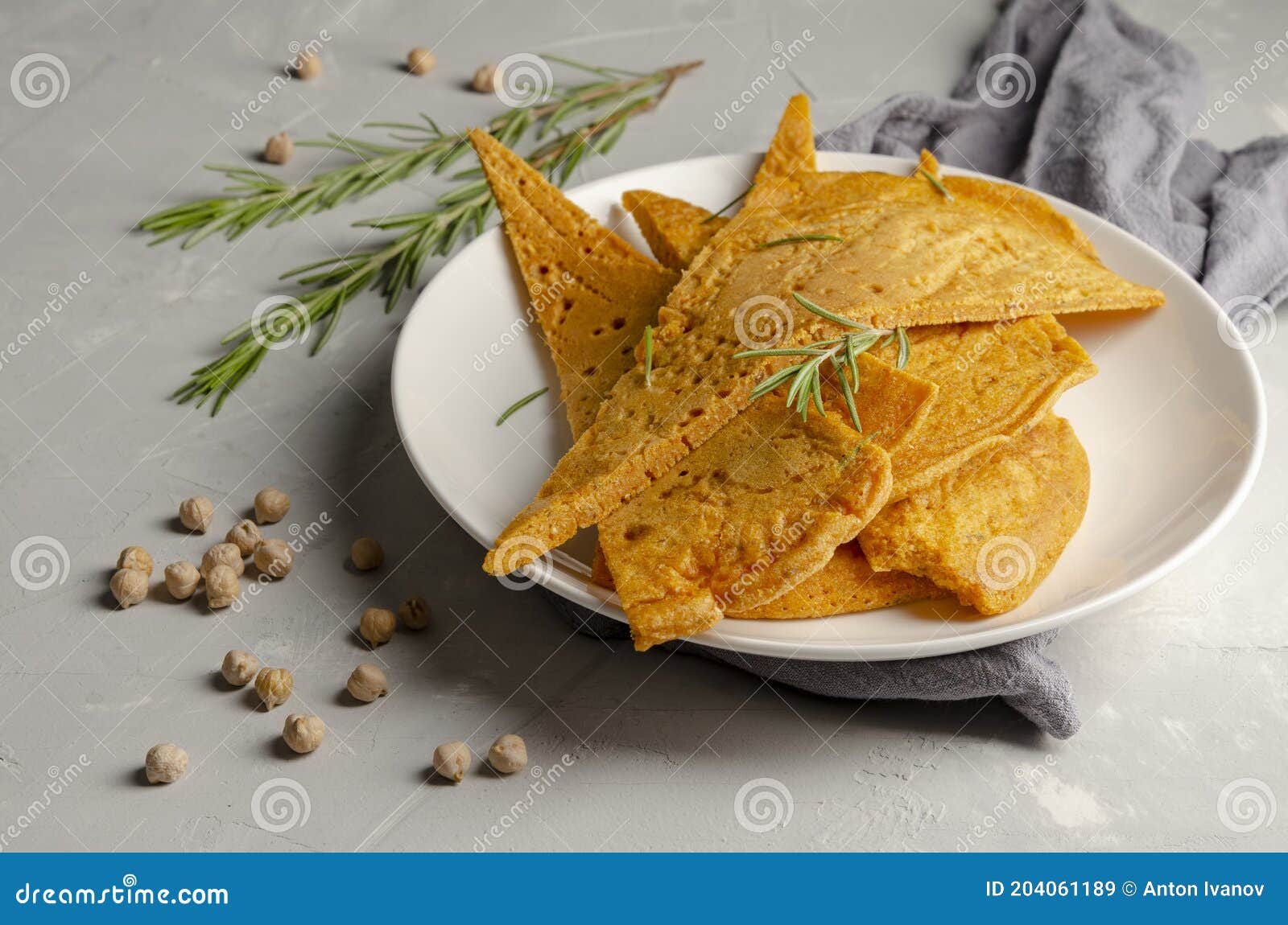 Homemade Socca or Farinata on Grey Background Stock Image - Image of ...