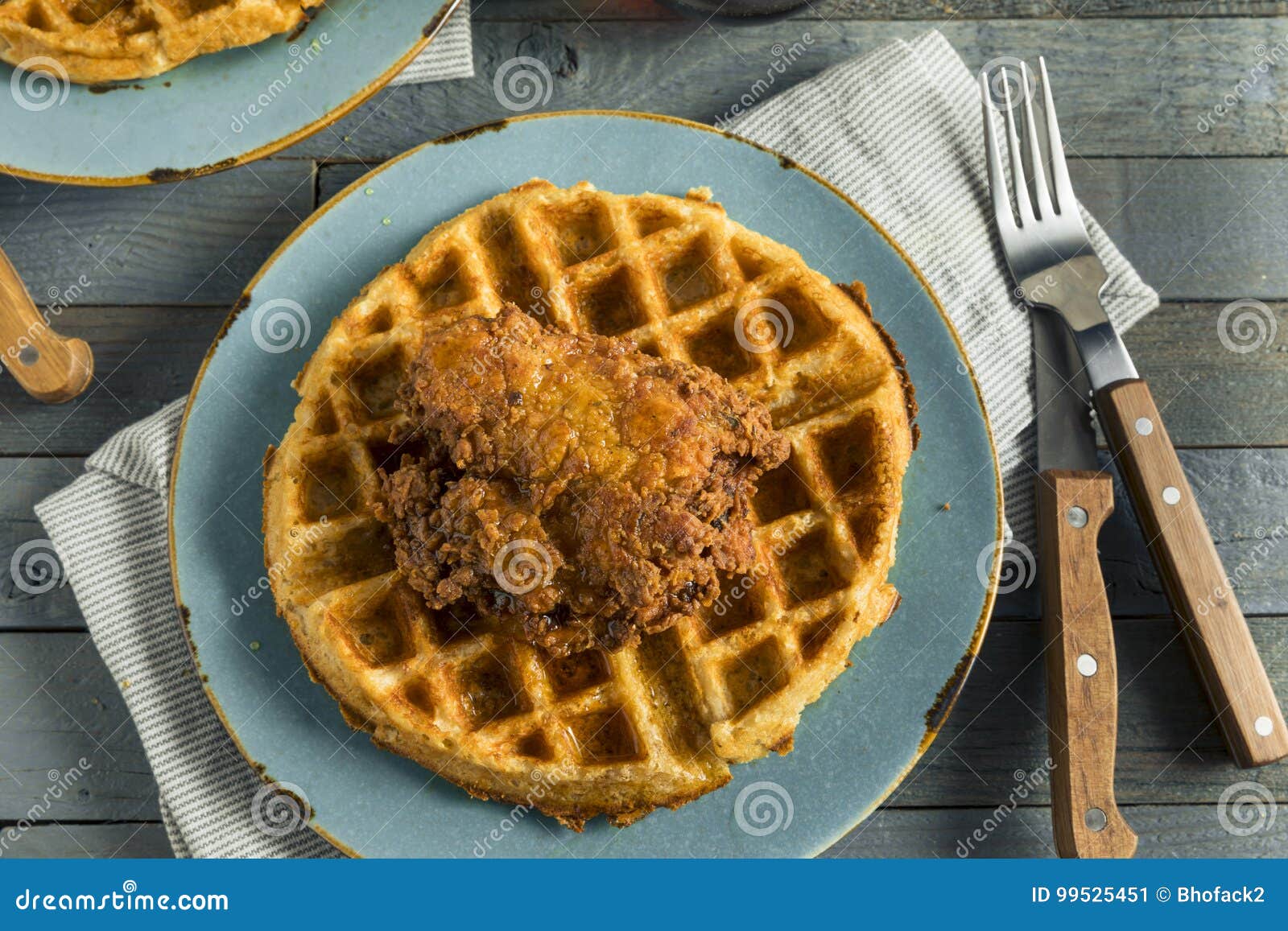 Homemade Southern Chicken and Waffles Stock Image - Image of fastfood ...