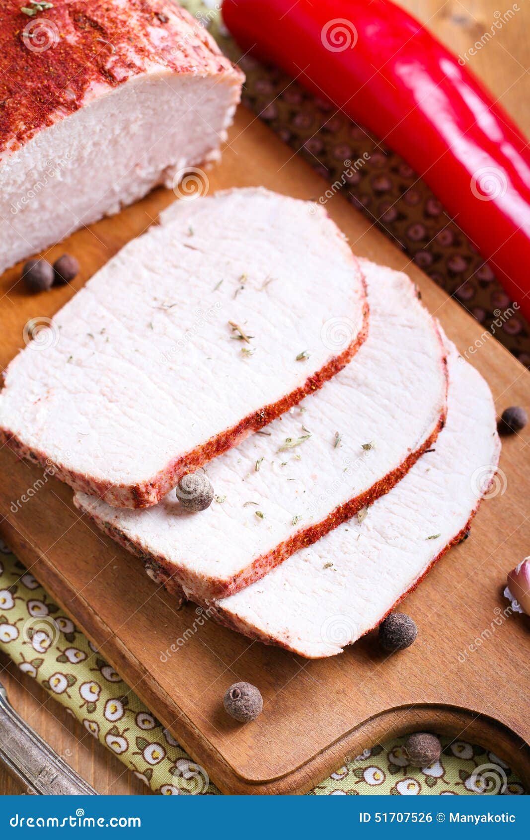 Homemade Spicy Cold Boiled Pork Stock Photo - Image of brunch, snack ...