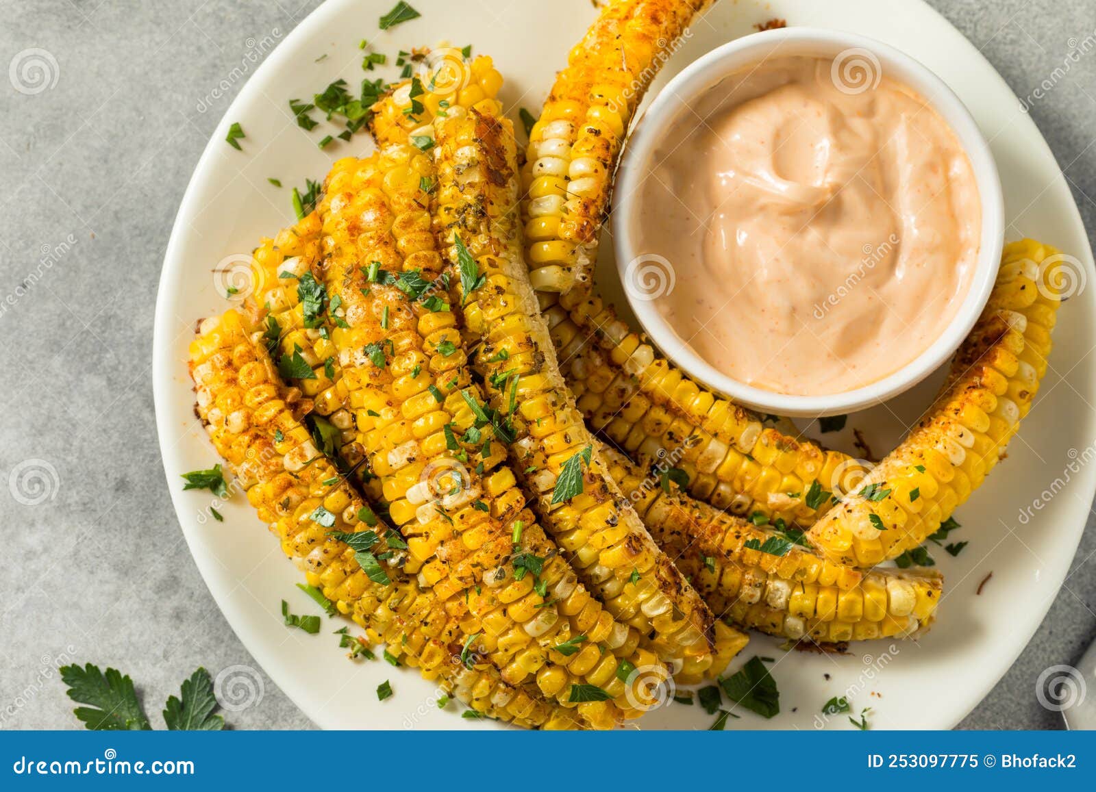 Homemade Spicy Corn Ribs stock image. Image of popcorn - 253097775