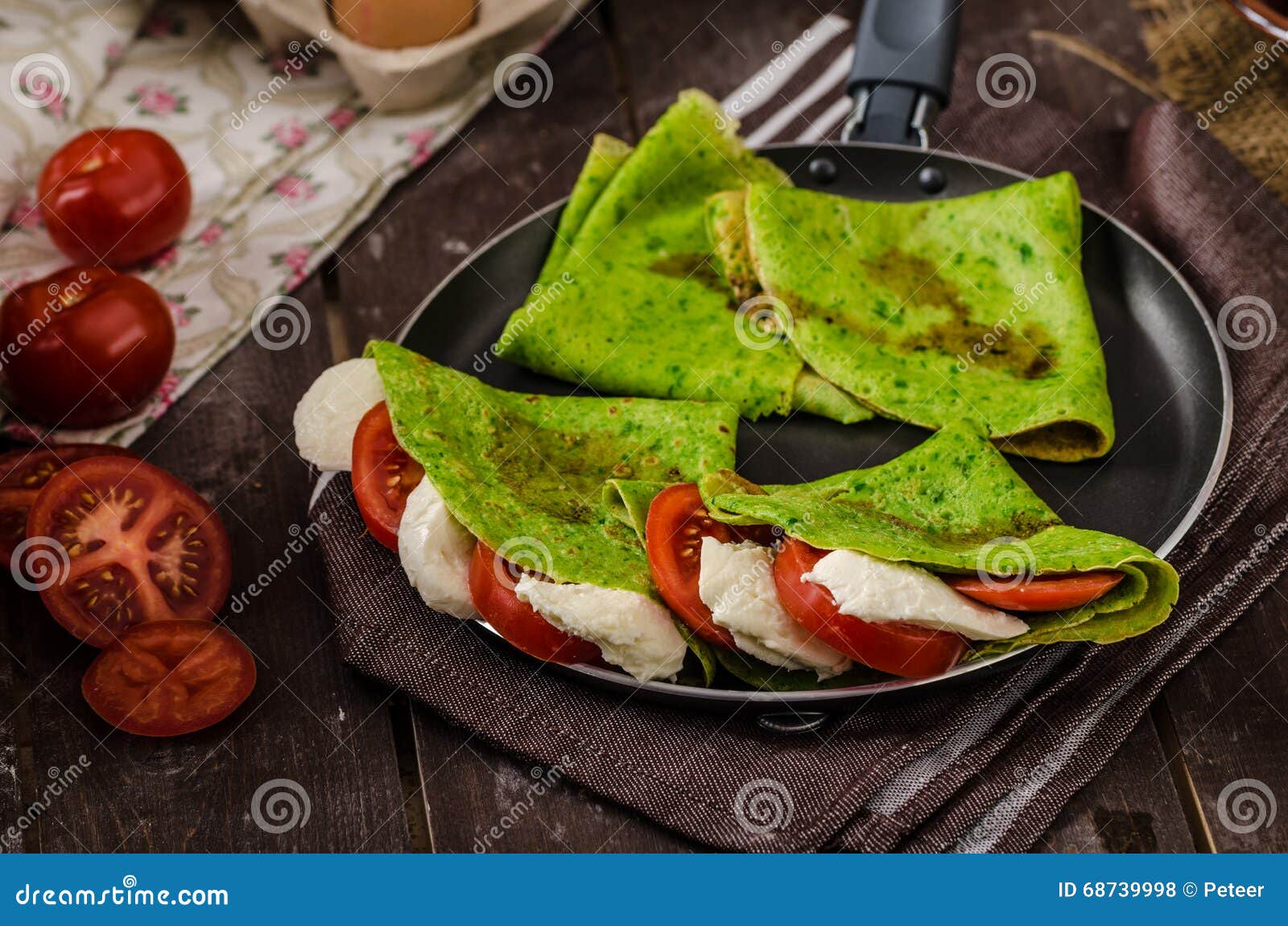 Homemade spinach crepes stock photo. Image of homemade - 68739998