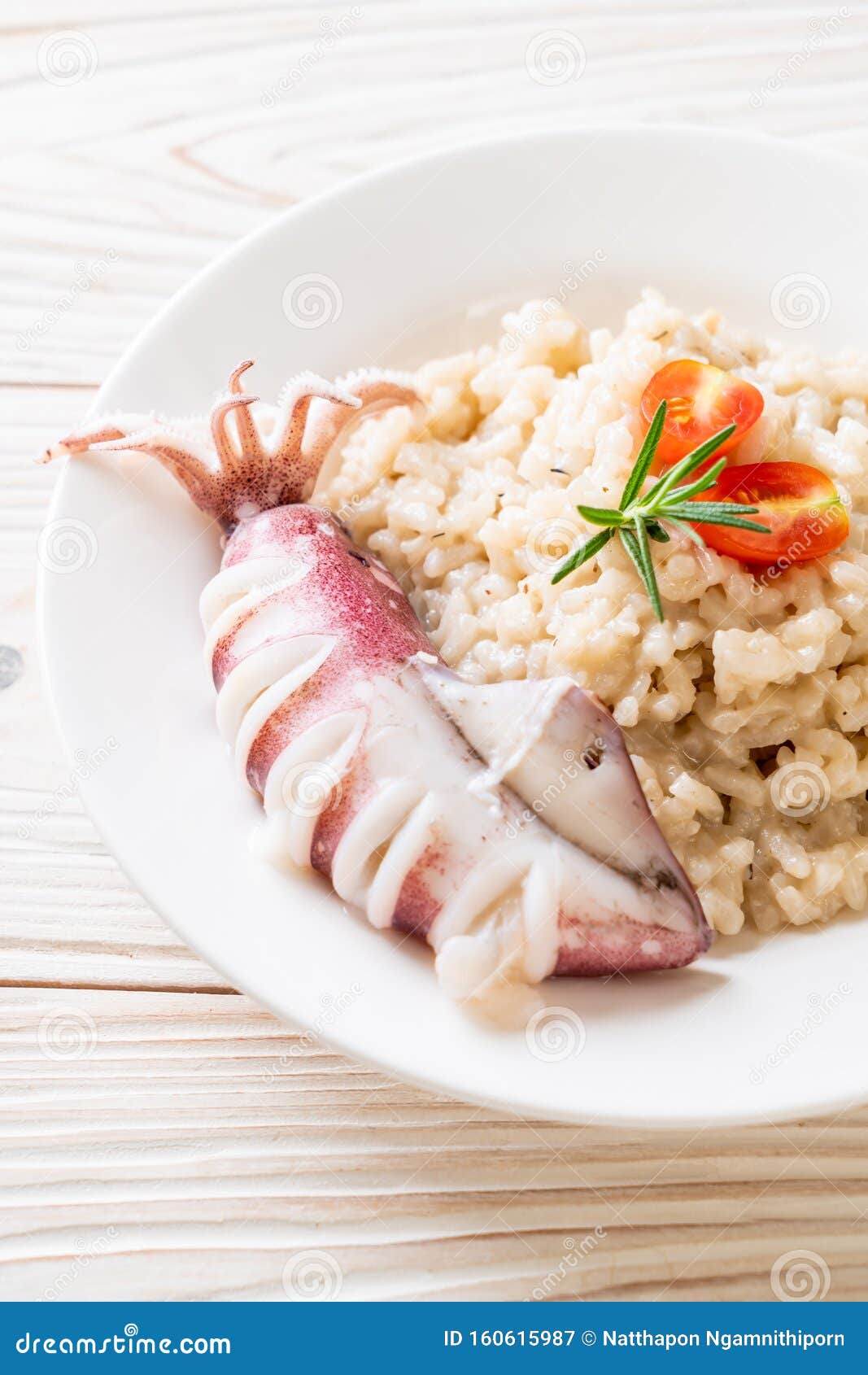Squids or octopus risotto stock image. Image of meal - 160615987