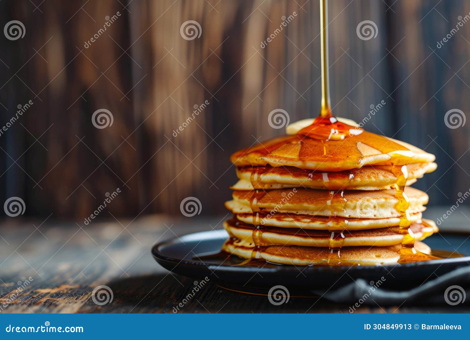 Homemade Stack Classic Pancakes with Maple Syrup. Generative AI Stock ...