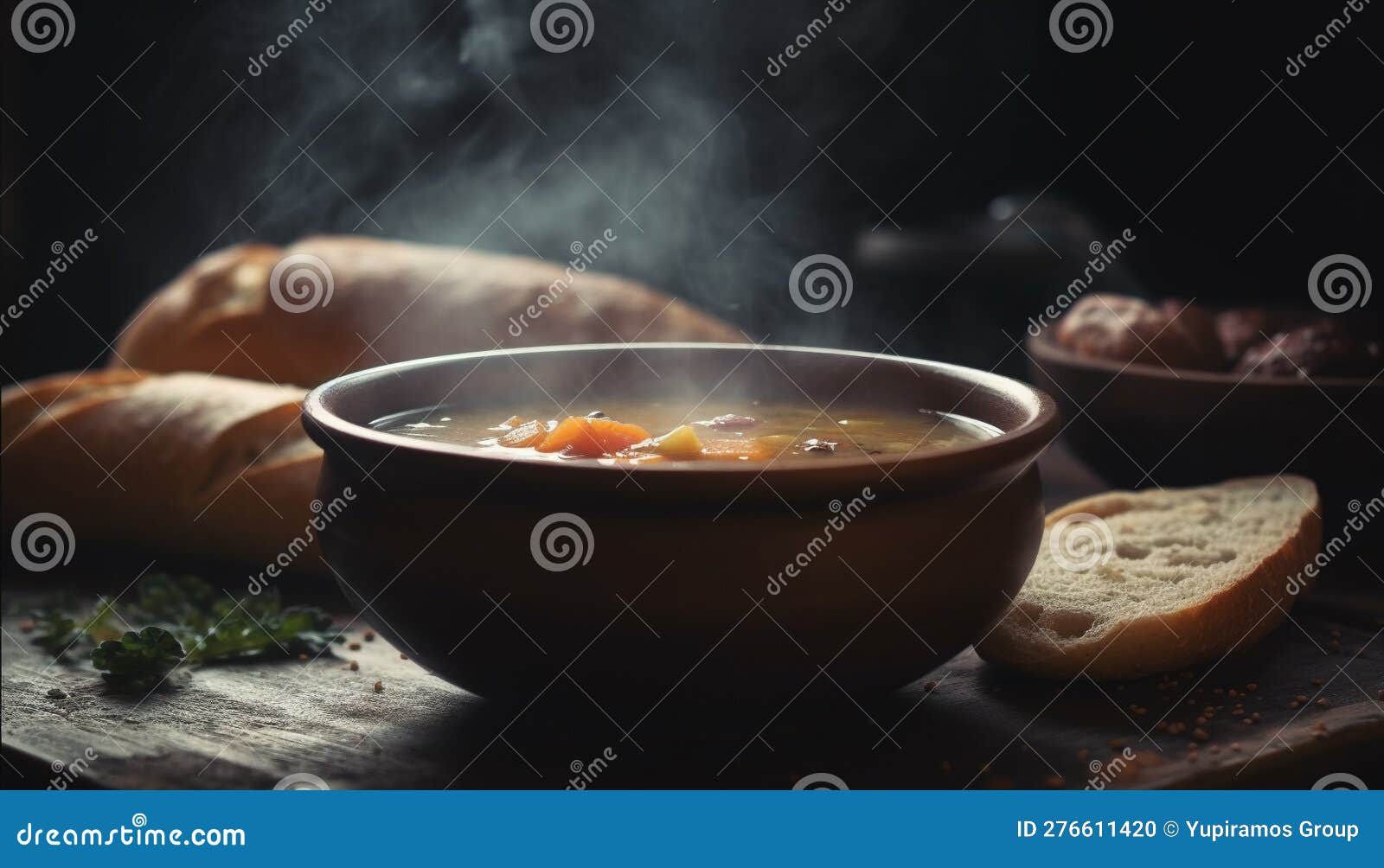 Homemade Stew and Bread, a Rustic Lunch Generated by AI Stock ...