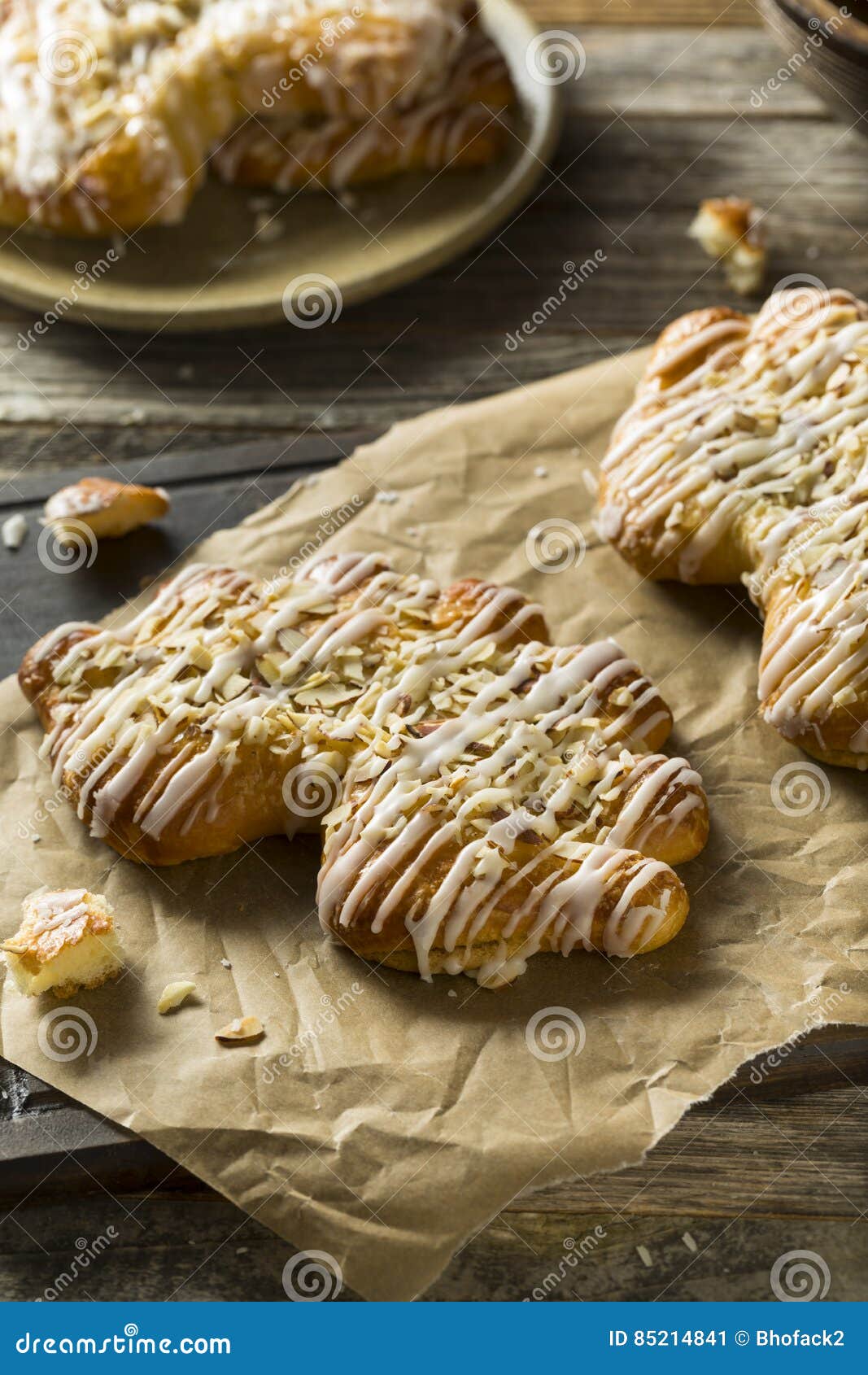 Homemade Sweet Breakfast Bear Claw Pastry Stock Image - Image of filled ...