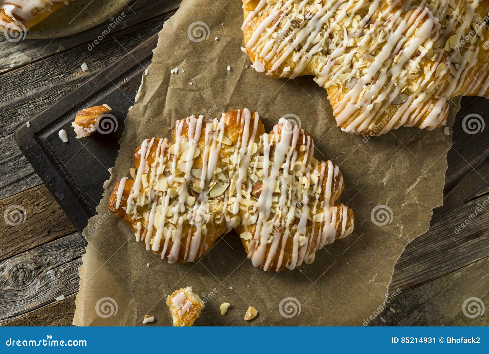 Homemade Sweet Breakfast Bear Claw Pastry Stock Image - Image of paste ...