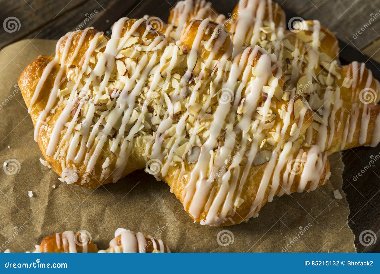 Homemade Sweet Breakfast Bear Claw Pastry Stock Photo - Image of almond ...