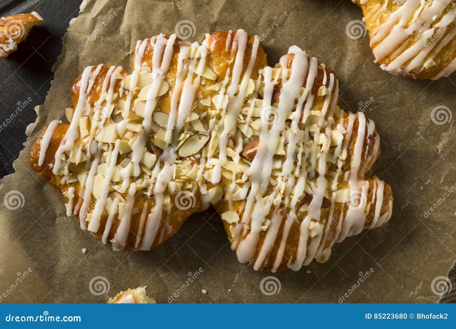 Homemade Sweet Breakfast Bear Claw Pastry Stock Photo - Image of junk ...
