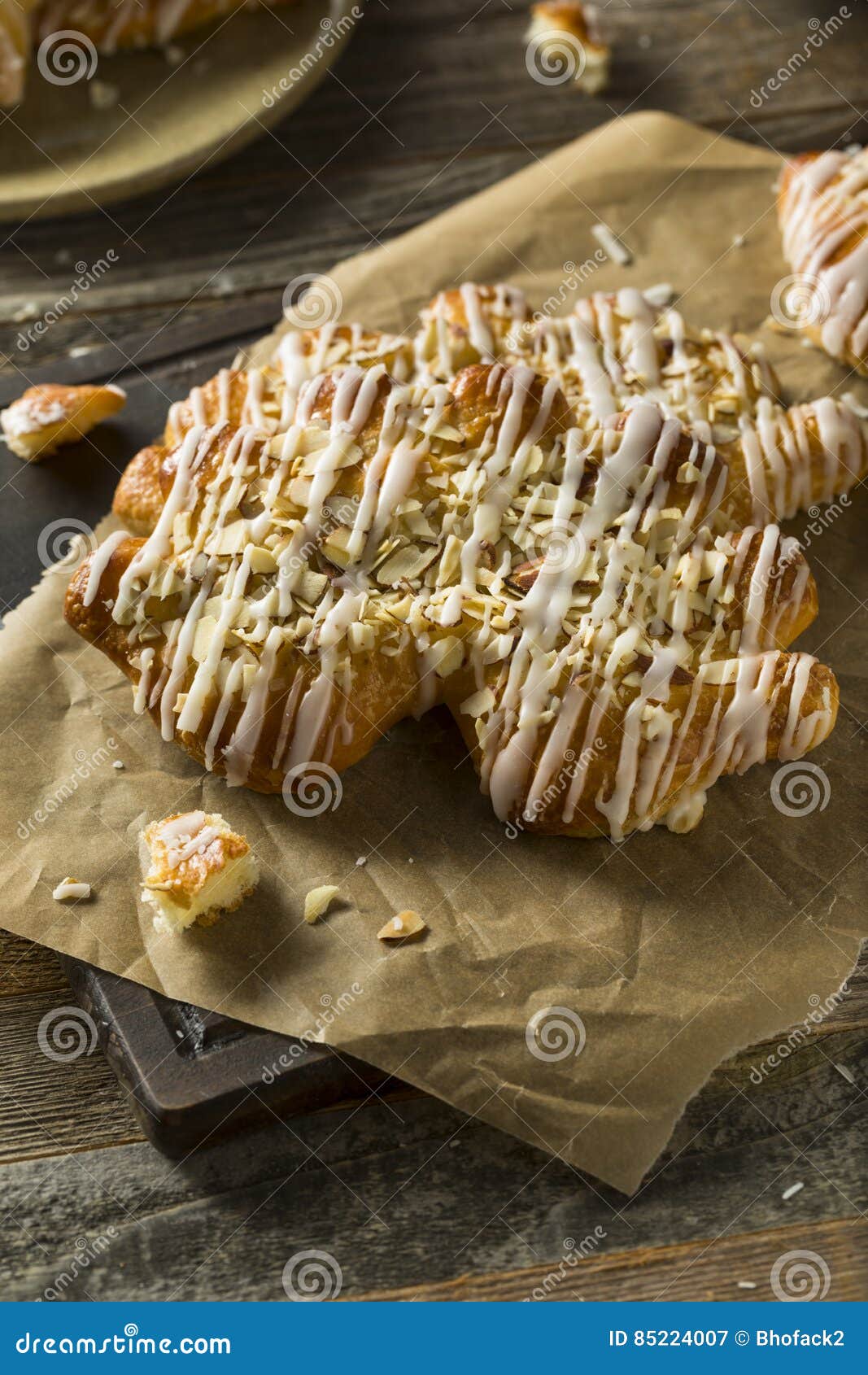 Homemade Sweet Breakfast Bear Claw Pastry Stock Image - Image of ...