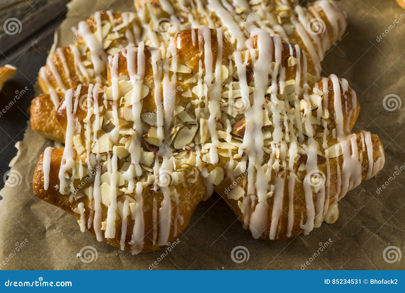 Homemade Sweet Breakfast Bear Claw Pastry Stock Image - Image of baked ...