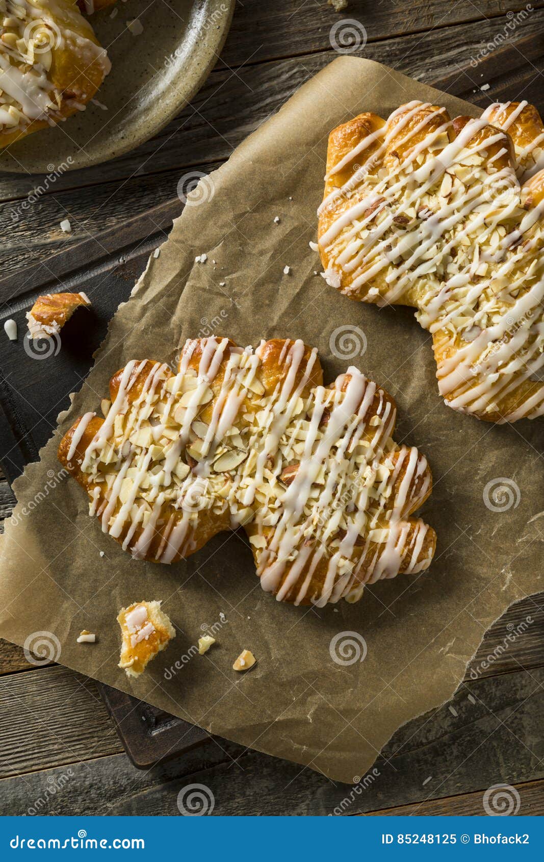Homemade Sweet Breakfast Bear Claw Pastry Stock Image - Image of nuts ...