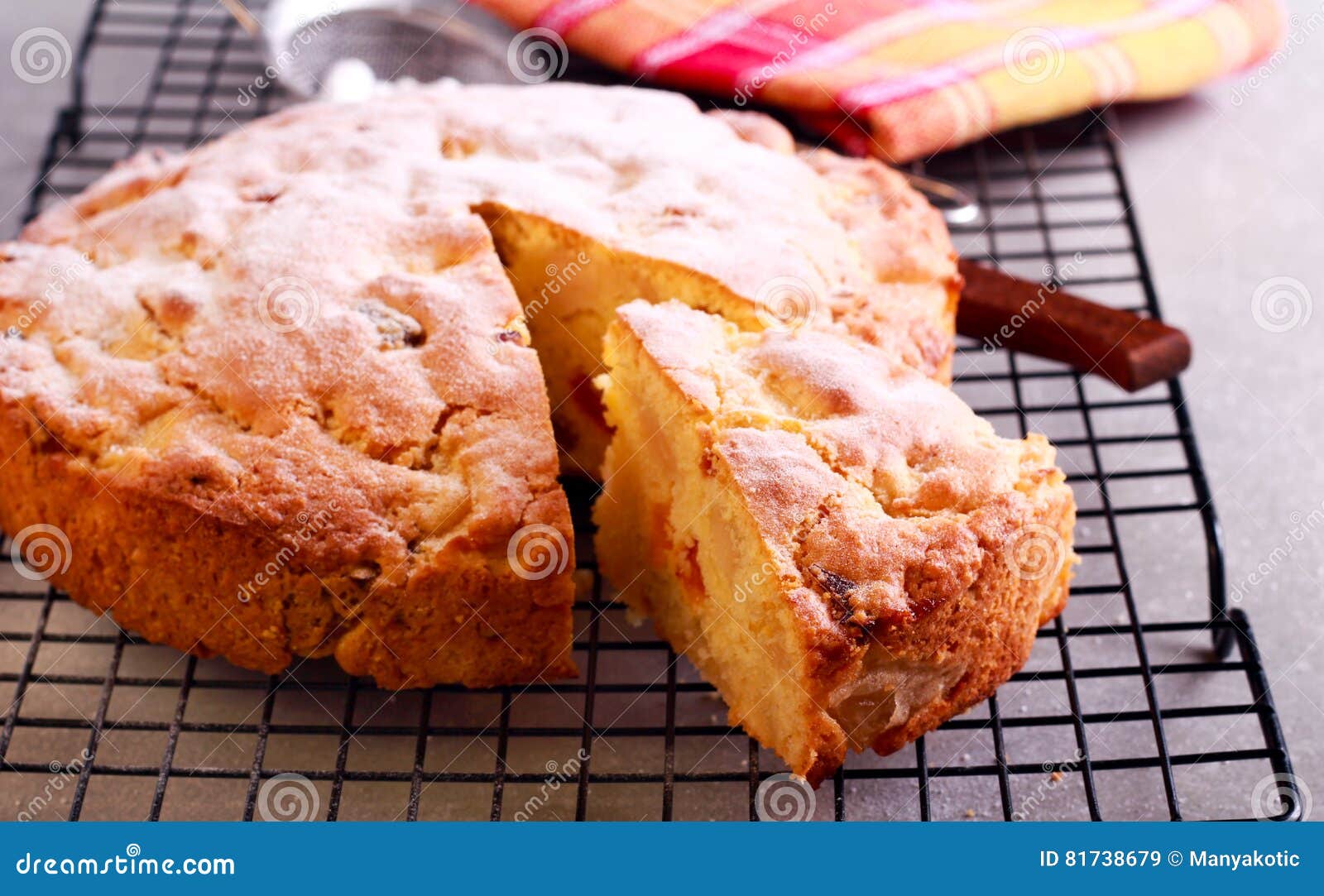 Homemade, Sweet Cake on Wire Rack Stock Image - Image of rack, powder ...