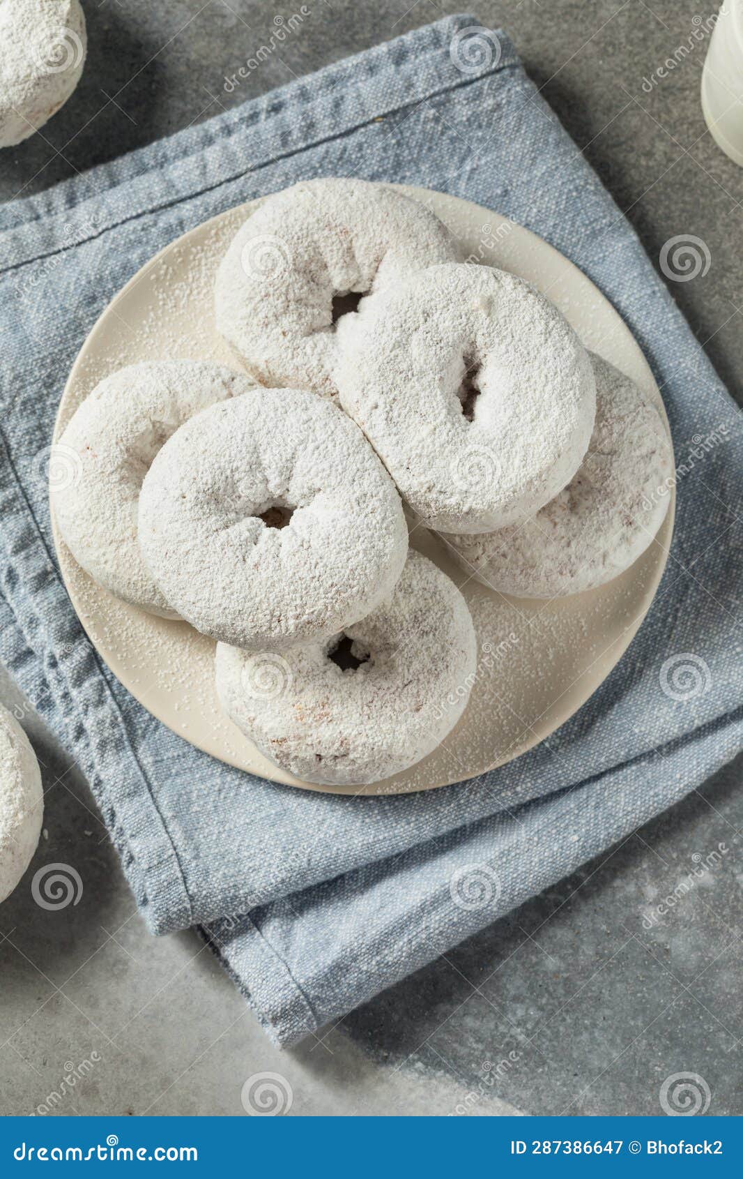 Homemade Sweet Powdered Sugar Donuts Stock Image - Image of gourmet ...