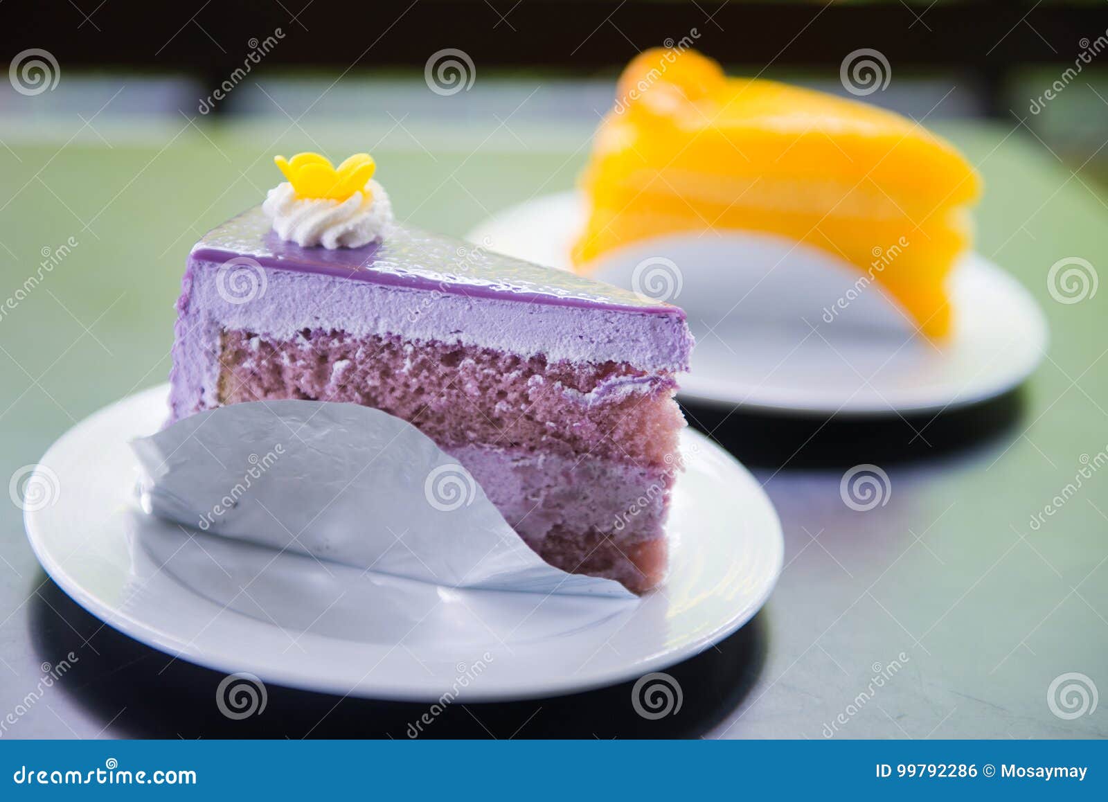 Homemade Taro Cake and Orange Cake Stock Photo - Image of cream, food ...