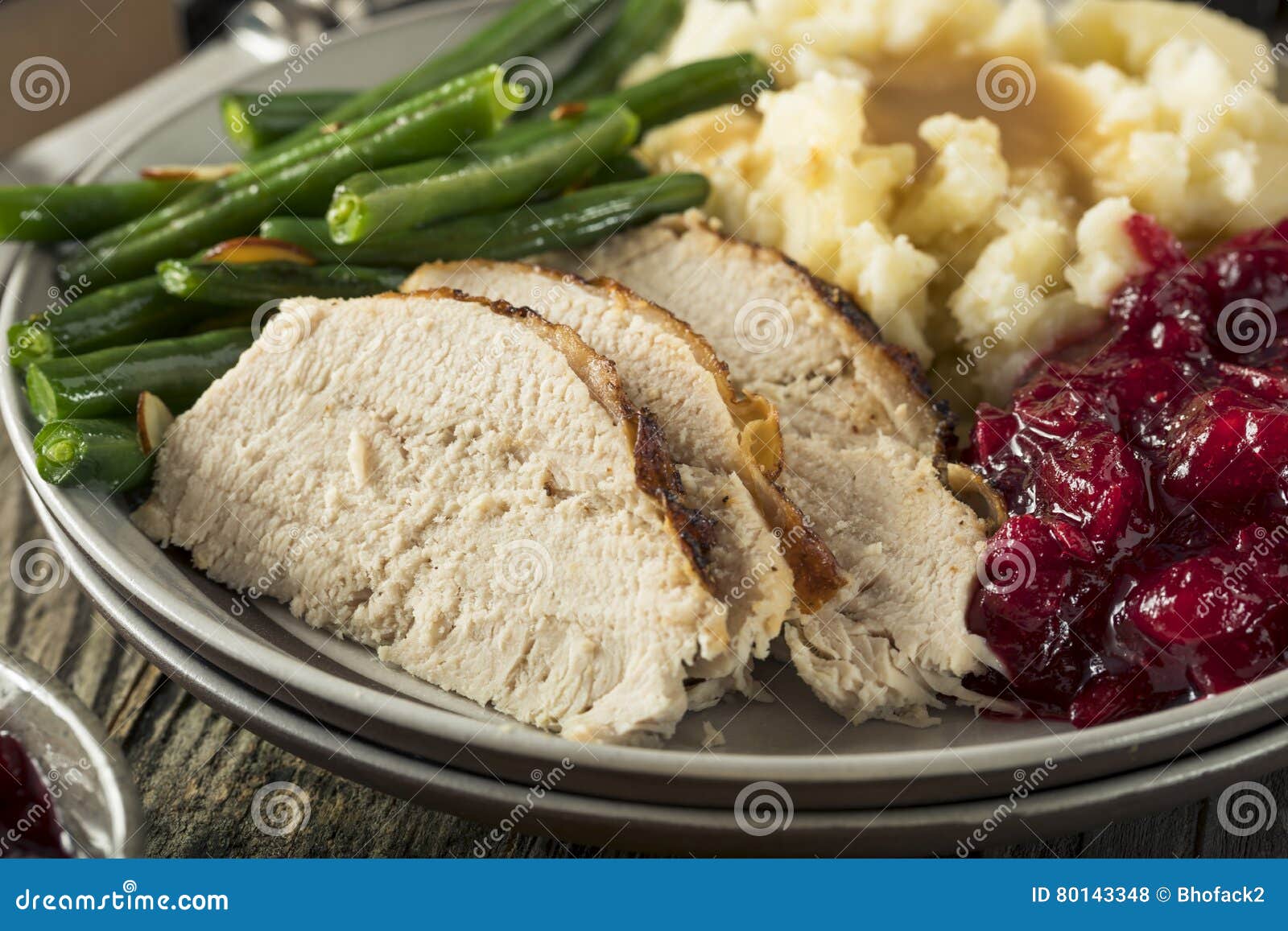 Homemade Thanksgiving Turkey Dinner Stock Photo - Image of cranberry ...