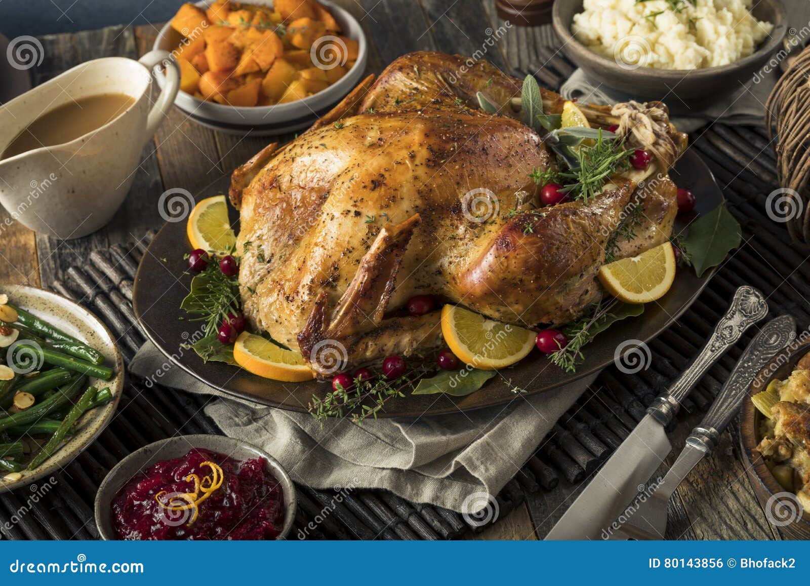 Homemade Thanksgiving Turkey Dinner Stock Photo - Image of meat ...