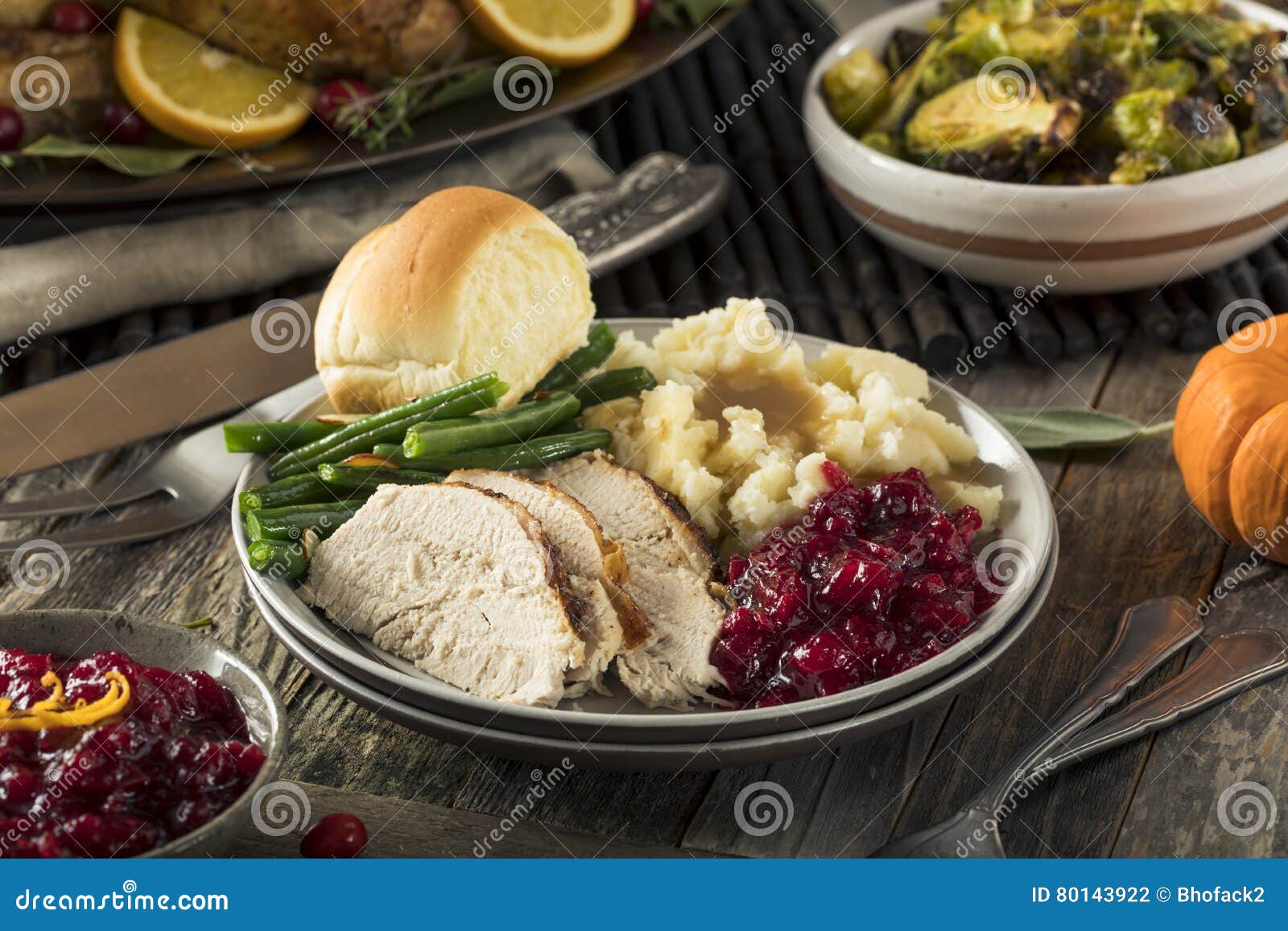 Homemade Thanksgiving Turkey Dinner Stock Photo - Image of gourmet ...