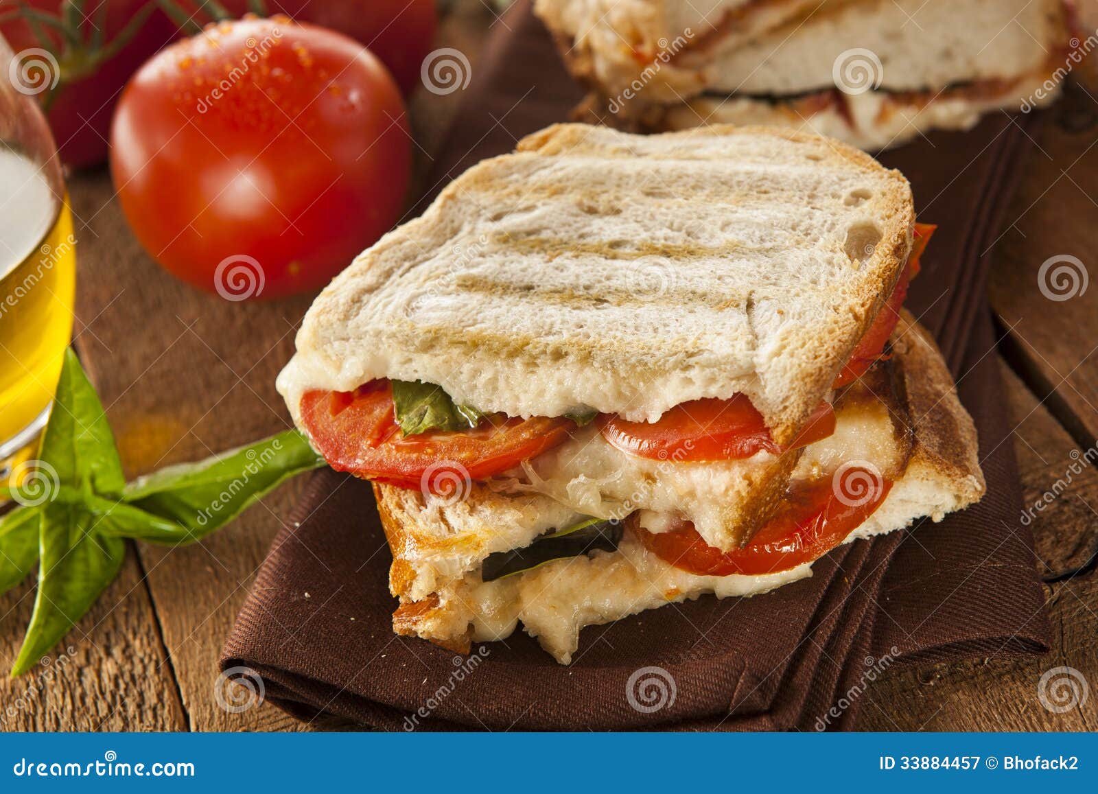 Homemade Tomato and Mozzarella Panini Stock Image - Image of healthy ...