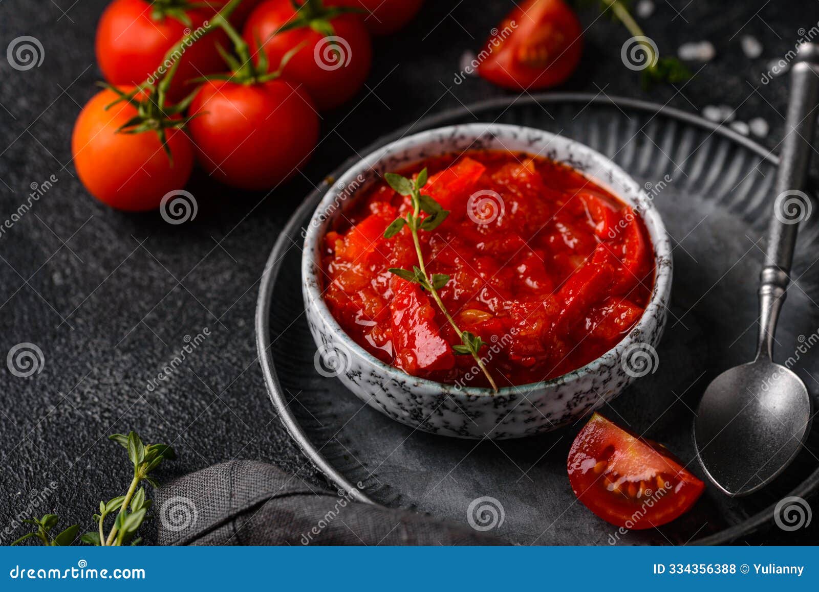 Homemade Tomato Sauce with Spice Stock Photo - Image of healthy ...