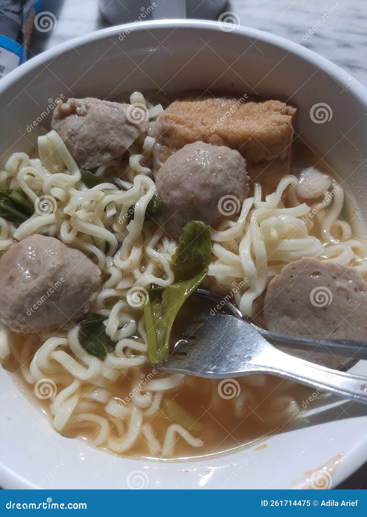 Homemade Traditional Bakso stock image. Image of salad - 261714475
