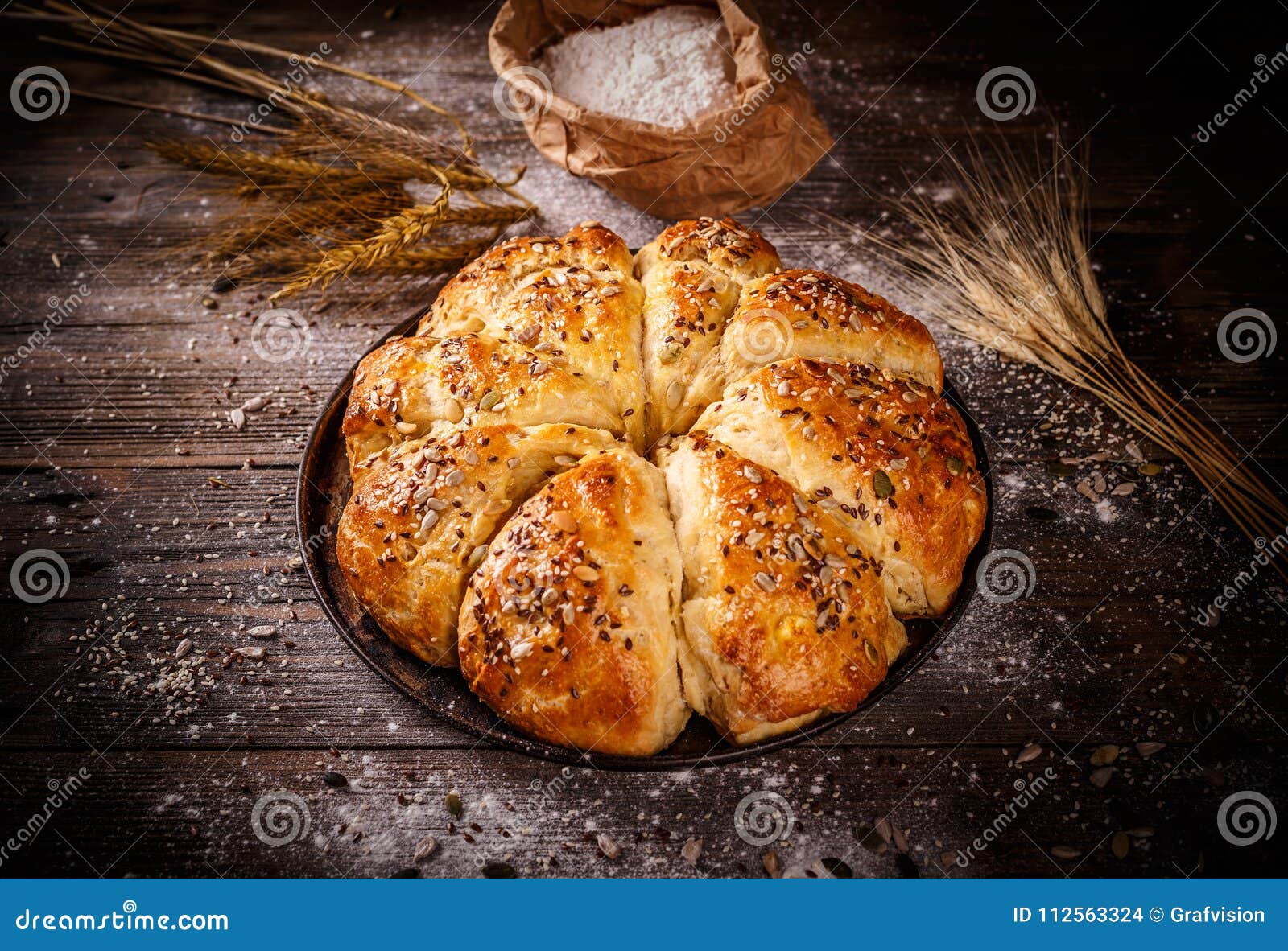Homemade triangle buns stock photo. Image of sesame - 112563324